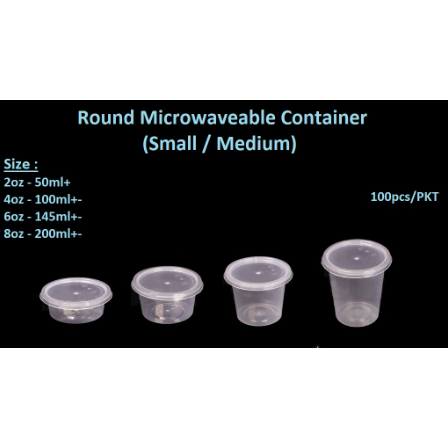 PP Sauce Cup With Lid Cover | Disposable Plastic Round Container Sauce Cup | Mini Clear | Bekas ...
