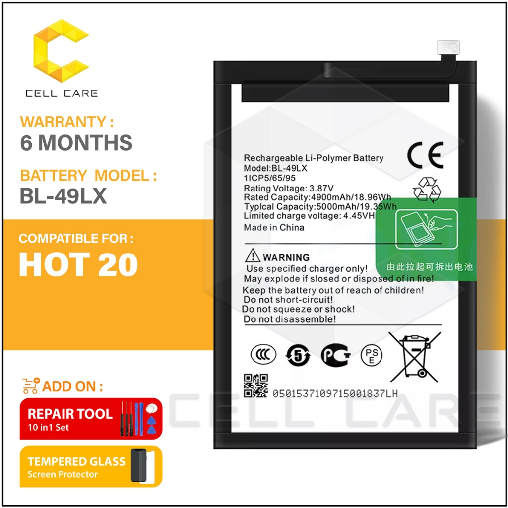 Battery BL-49LX Compatible For INFINIX HOT 20 / HOT 20S (5000mAh ...