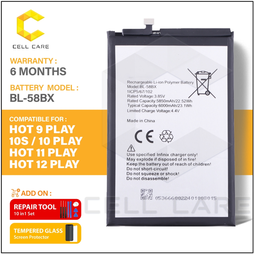 Battery BL-58BX FOR INFINIX HOT 9 PLAY /10S /10 PLAY / 11 PLAY/ 12 PLAY ...