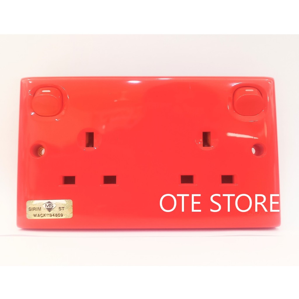 CROWN CA132FN RED 2 X 13A SWITCHES SOCKET RED | Shopee Malaysia
