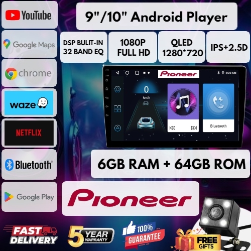 [6GB RAM+64GB ROM]QLED Pioneer Android Player 9"10" inch Quad Core Car ...