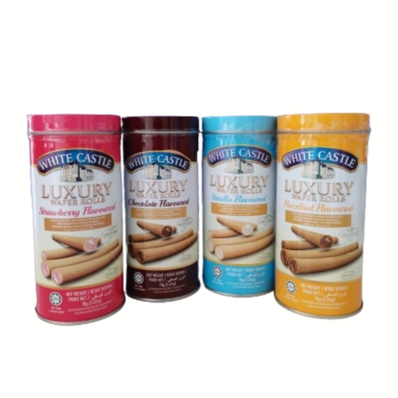 White Castle Luxury Wafer Rolls 70g (Strawberry/Vanilla/Hazelnut ...