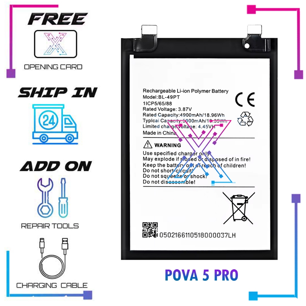 Battery BL-49PT Compatible For INFINIX POVA 5 Pro (5000 mAh) | Shopee ...