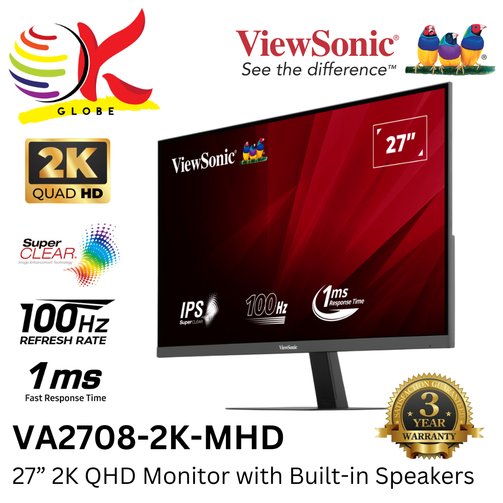 VIEWSONIC 27" VA2708-2K-MHD 2K QHD (100HZ,1MS) / VA2708-4K-MHD 4K UHD ...
