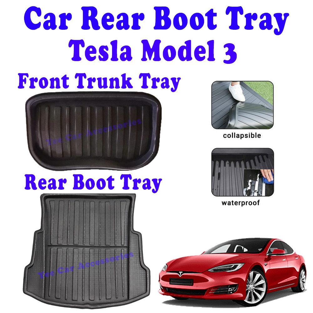 Tesla Model 3 Custom Fit OEM Car Front Rear Boot Tray Luggage Cargo ...
