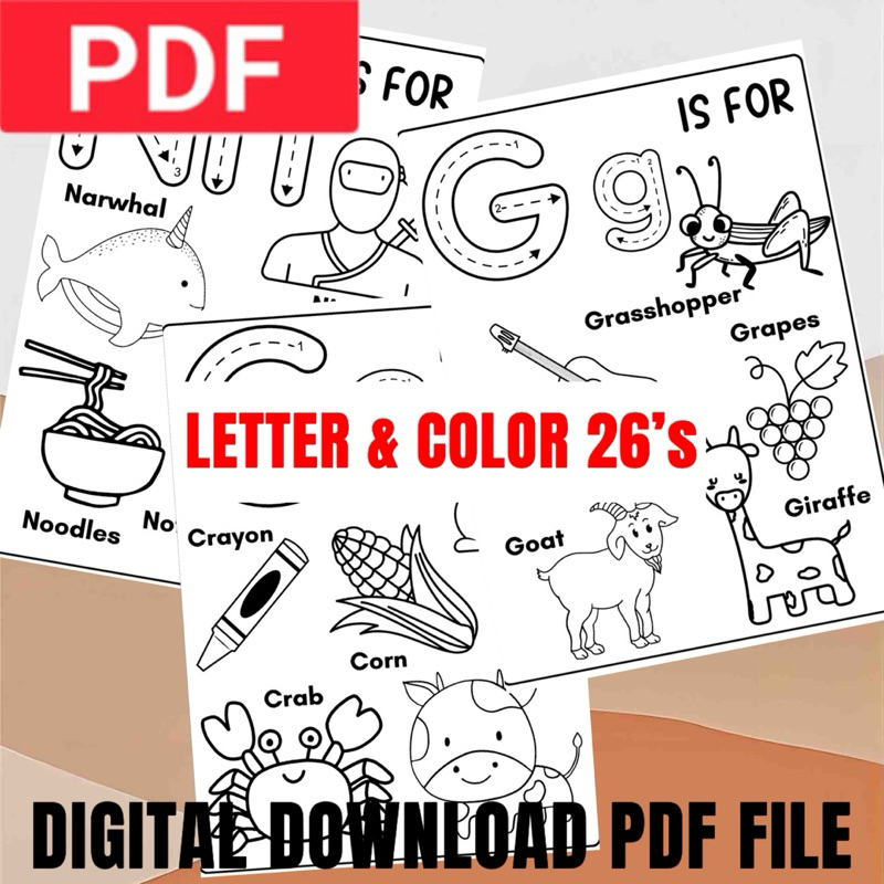 [PDF] COLOR & TRACE ALPHABET 26 PAGES colouring book adult mystery box ...
