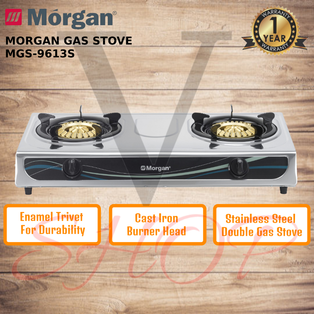 MORGAN 4.5Kw STAINLESS STEEL GAS STOVE MGS-9613S || ELBA 3.9Kw STAINLESS STEEL 2 BURNER GAS ...