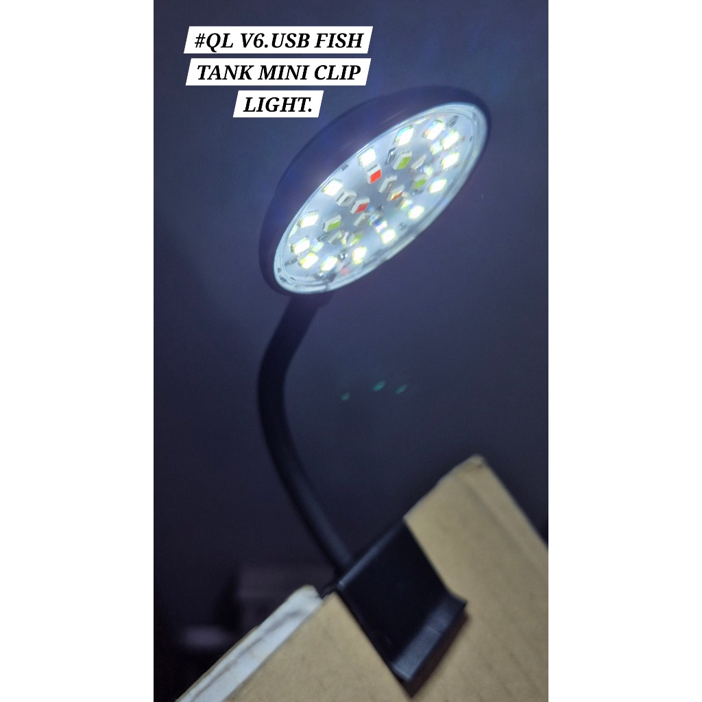 USB Clip Light Aquarium Fish Lampu Akuarium Ikan QL-V6-V8 Clamp Mini ...