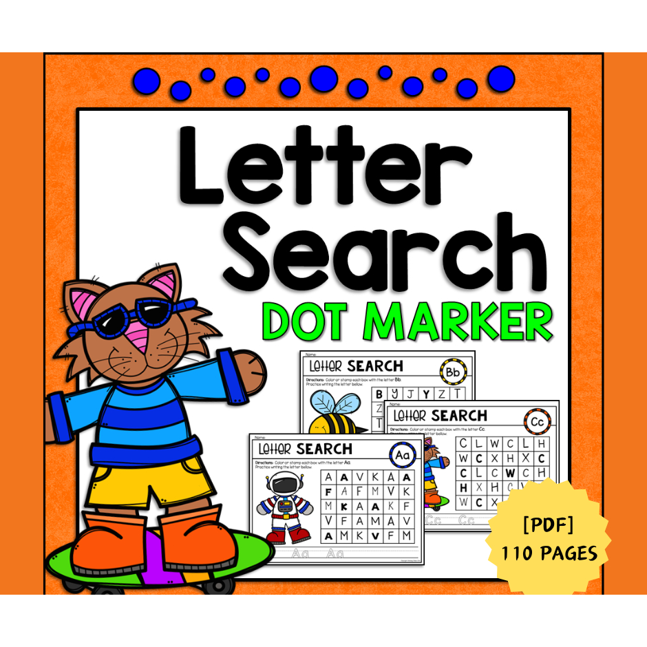 A637 – [PDF] Alphabet Dot Marker Letter Search 110 pages - kids ...