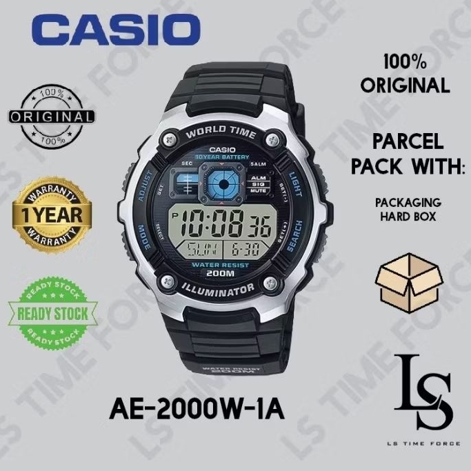 CASIO DIGITAL ORIGINAL AE-2000W-1A/AE-2000W-1AVDF/AE-2000W/AE2000W | Shopee Malaysia