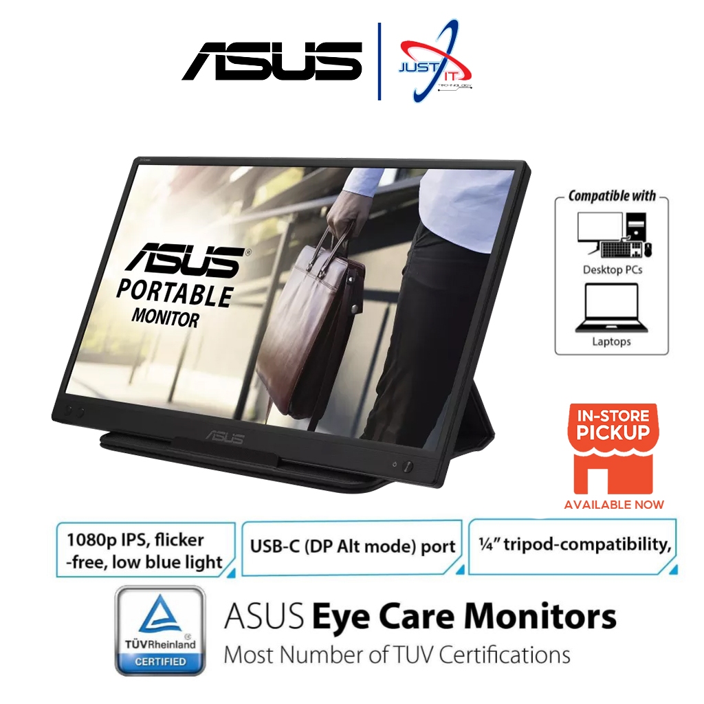 ASUS ZENSCREEN MB166C PORTABLE MONITOR ( 15.6" IPS FHS / 5MS / 60HZ ...