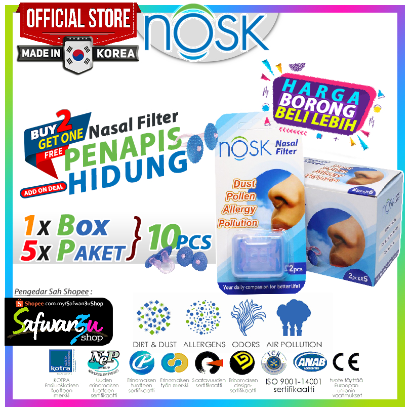[[BORONG BOX]] Nosk Nasal Filter ♻️Penapis Hidung 🕋 HAJI / UMRAH ...