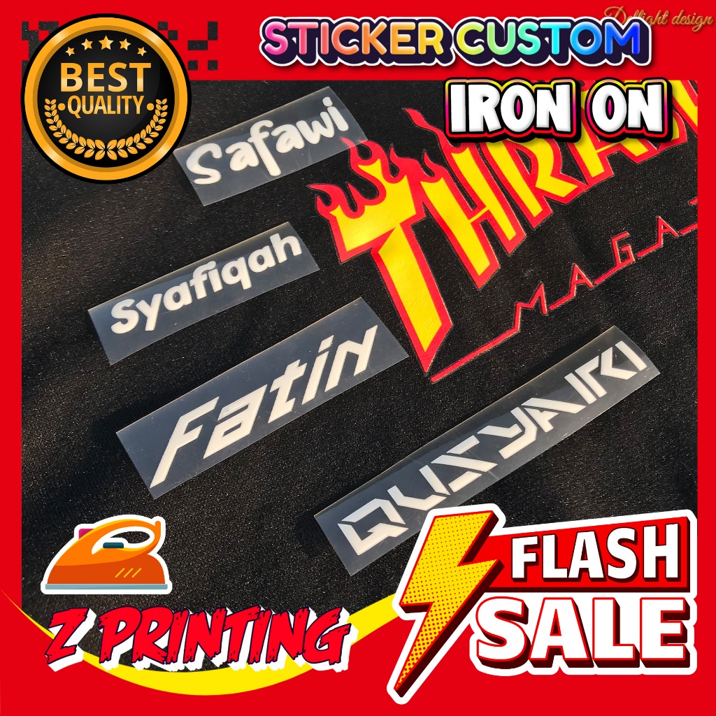 Customize Nama Untuk Baju || Heat Transfer Sticker IRON ON || STICKER ...