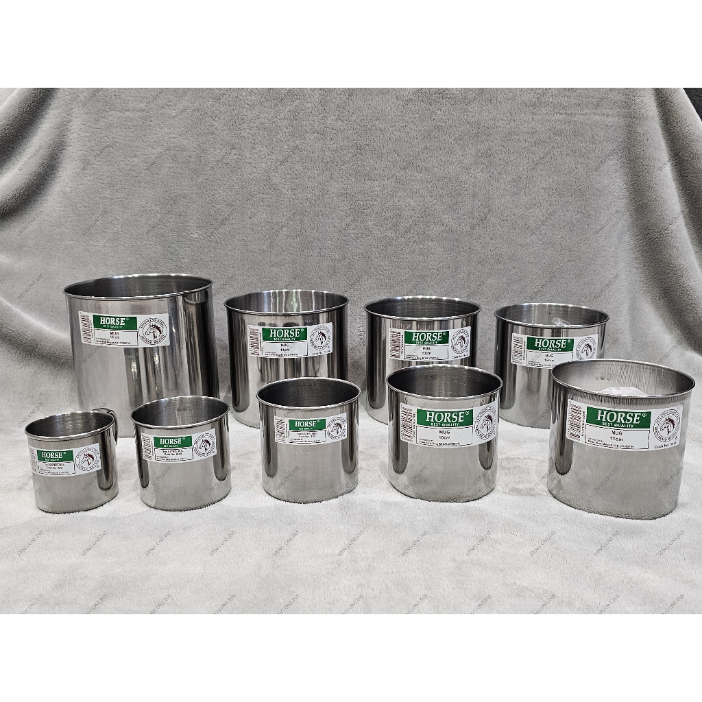 HORSE BRAND Stainless Steel Mug ONLY(7CM/8CM/9CM/10CM/11CM/12CM/13CM/14CM/16CM) | Shopee Malaysia