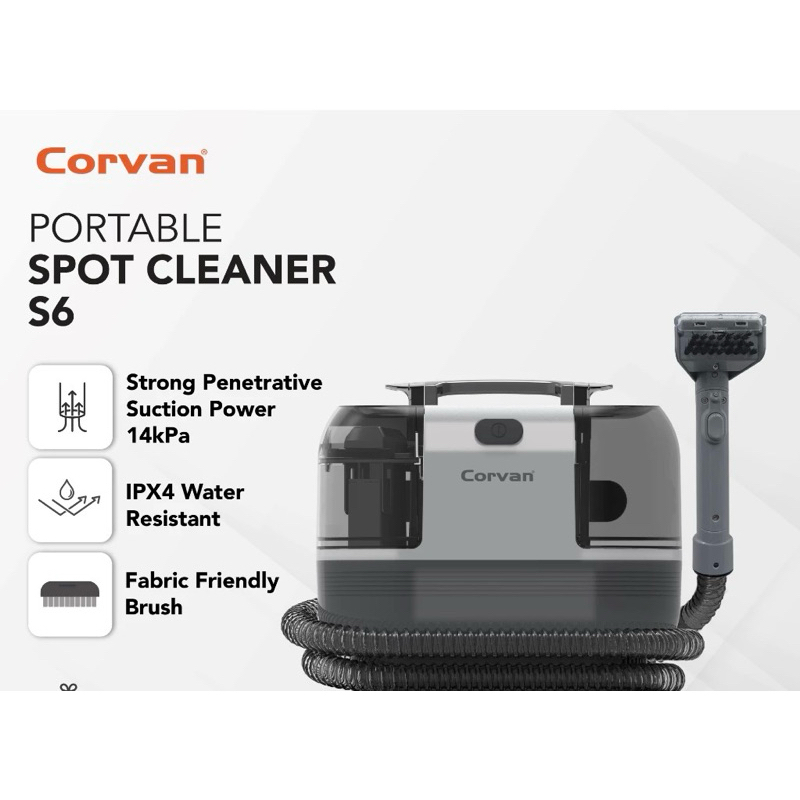 Corvan S6 TurboDry Spot Cleaner: Fabric & Carpet Stain Remover | 5ft ...