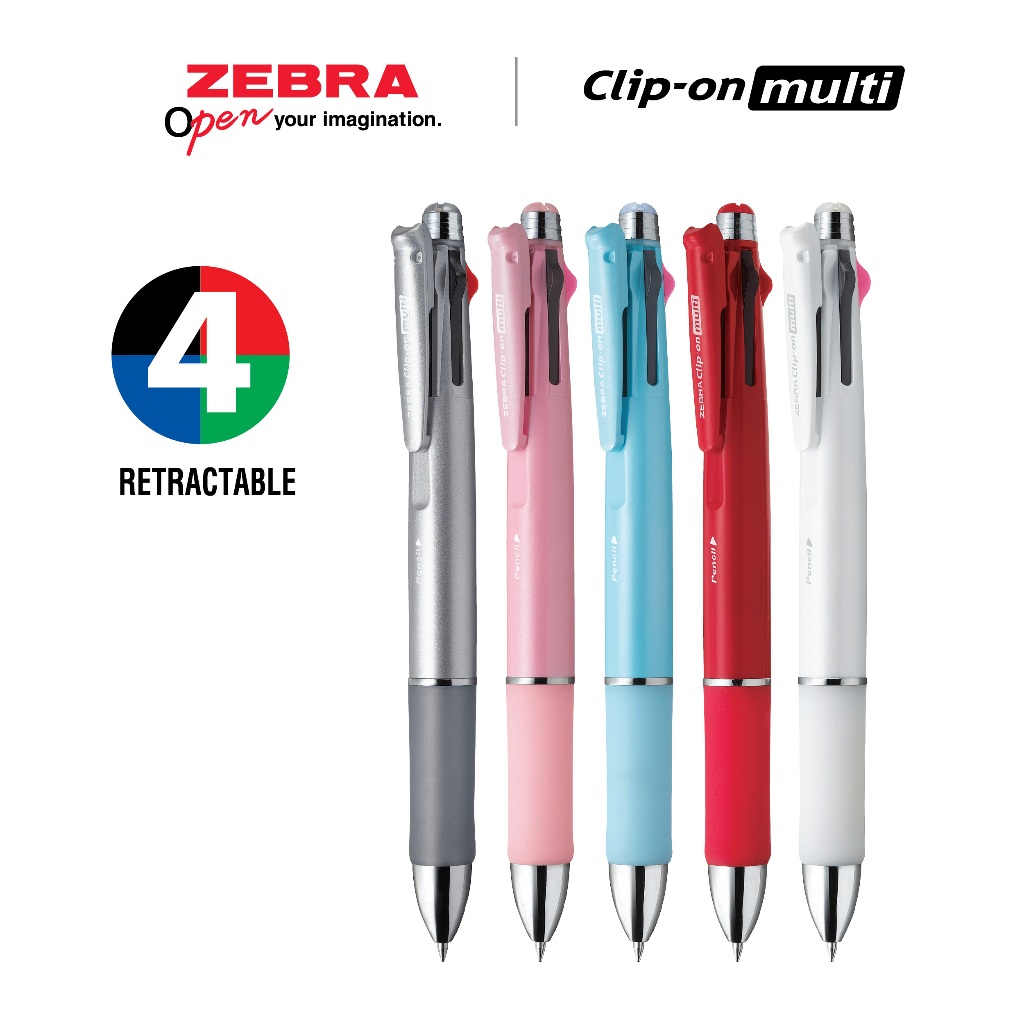 Zebra Clip-On Multi 1000 Series B4SA3 Multi-Functional Ball Pen ...