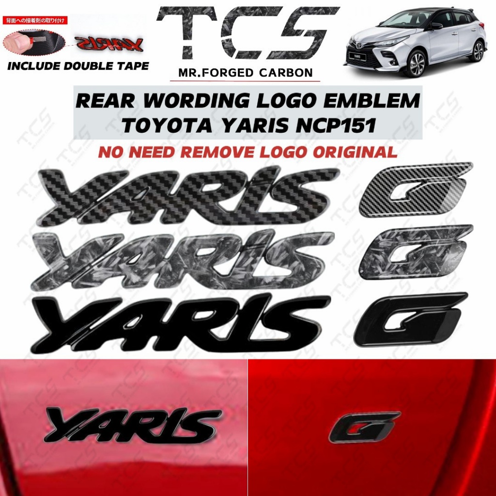 TCS TOYOTA YARIS NCP151 CAR REAR WORDING LOGO EMBLEM COVER ACCESSORIES ...