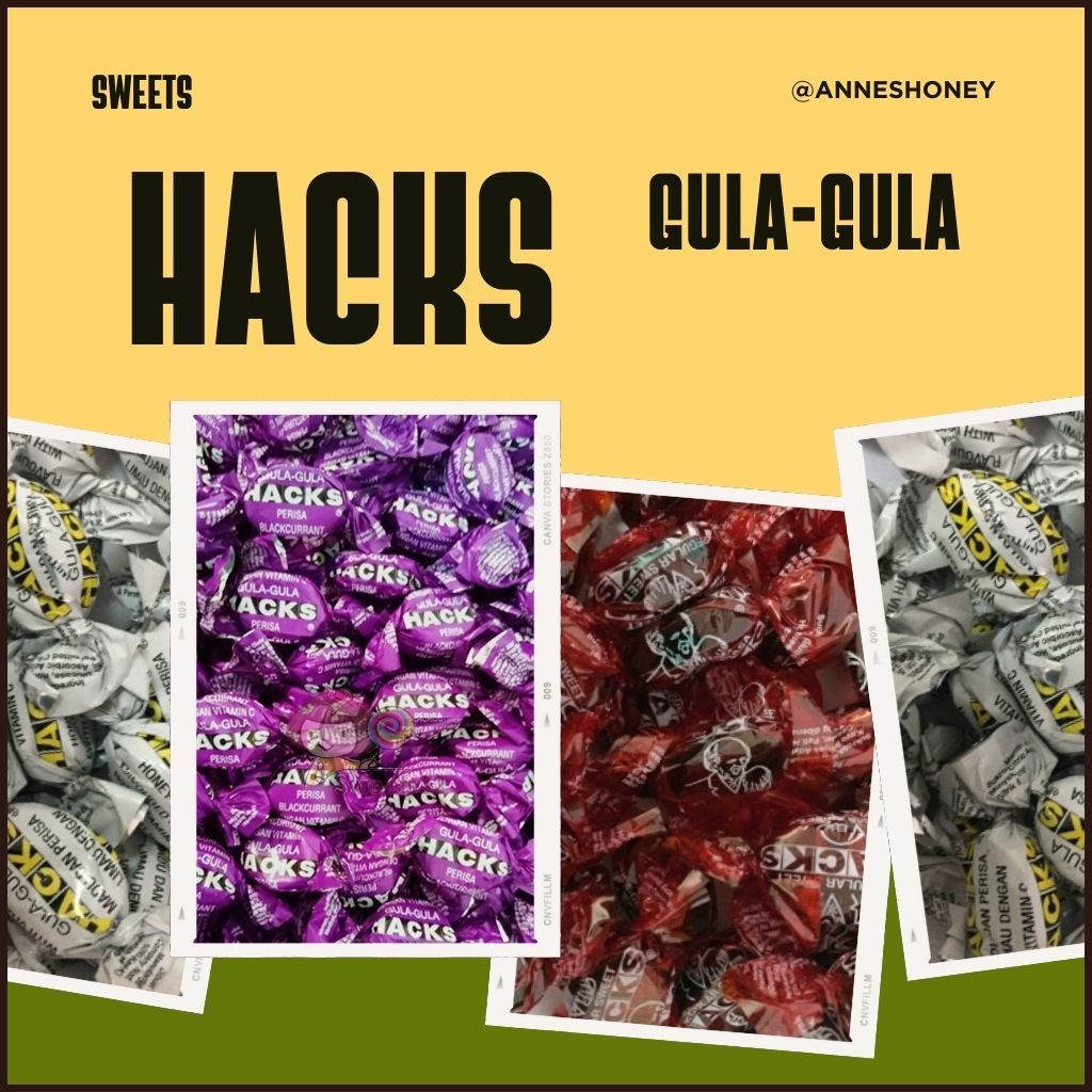 Gula-Gula Hacks Original Madu dan Limau Blackcurrant Cengkih Epal 100g ...