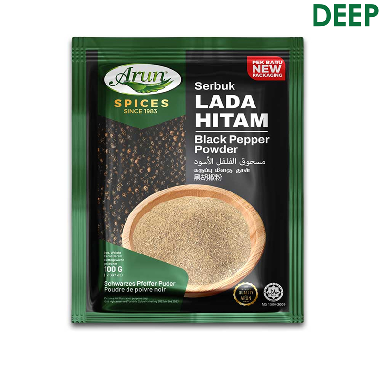 ARUN SPICES SERBUK LADA HITAM KASAR/BLACK PEPPER COARSE 100G | Shopee ...