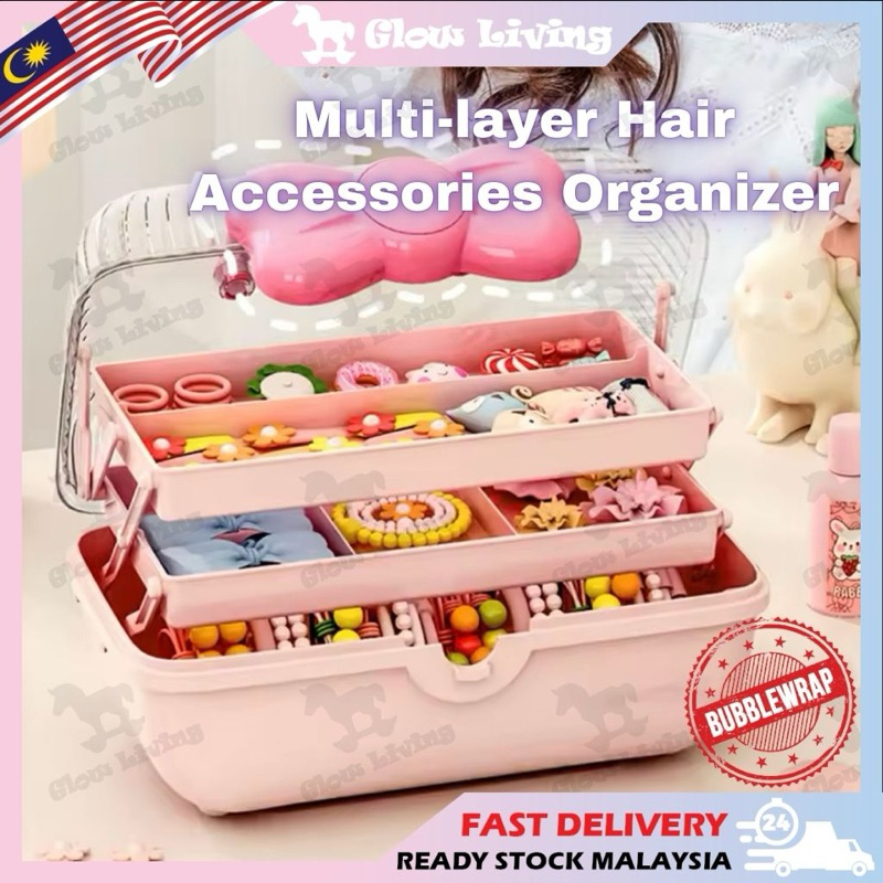 Multi-layer Hairpin Organizer Girl Jewellery Case Head Rope Headband ...