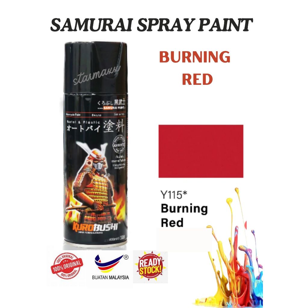 [SAMURAI] SPRAY PAINT Y115 Burning Red | Shopee Malaysia