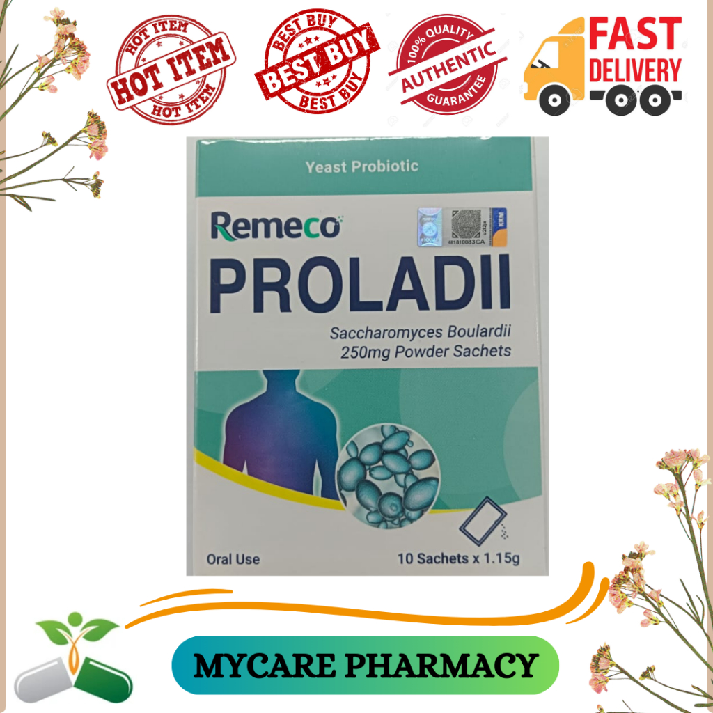 Remeco Proladii 250mg Sachets 10 x 1.15g Saccharomyces Boulardii Yeast ...