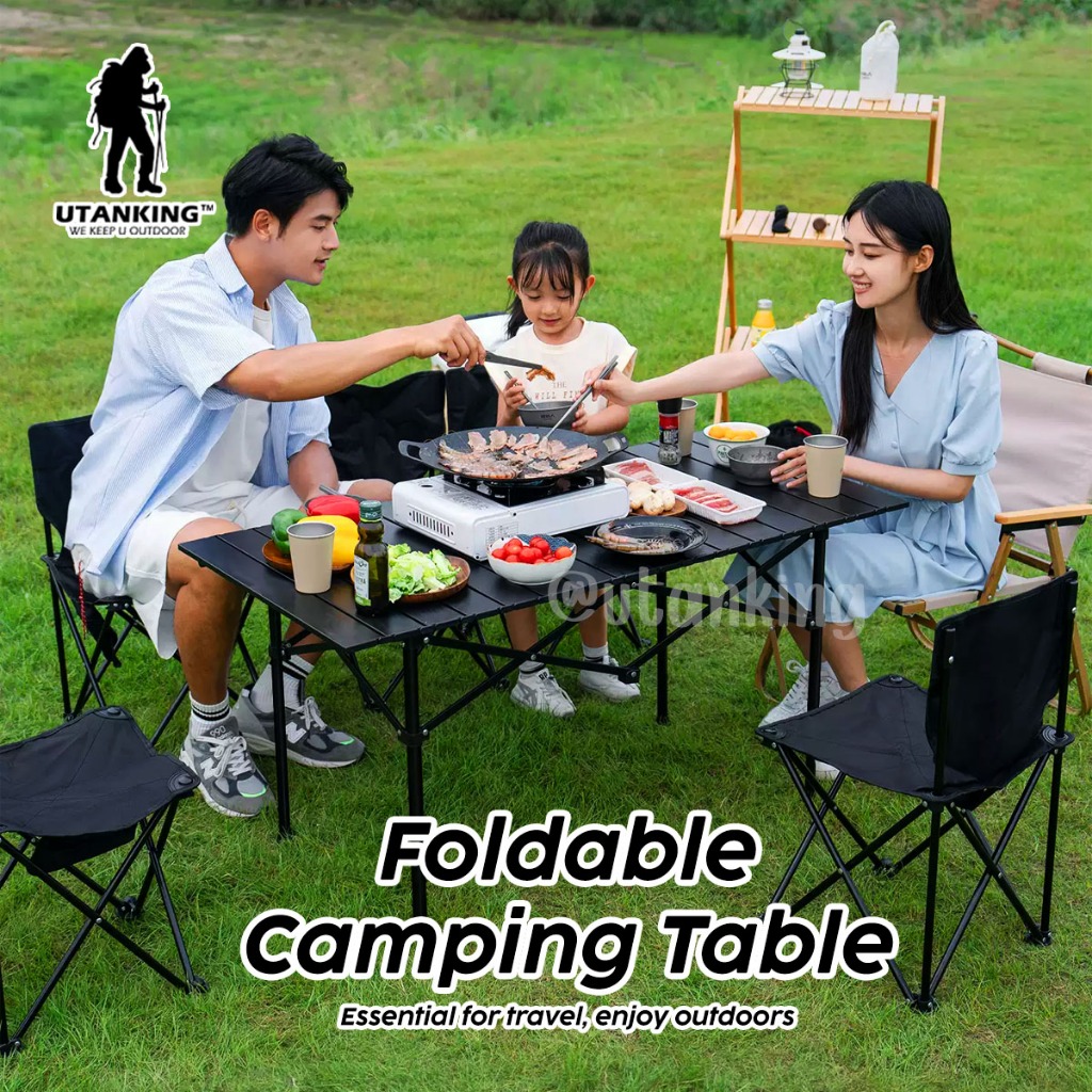 UtanKing™ Foldable Camping Table Egg Roll Meja Makan Outdoor Picnic BBQ ...