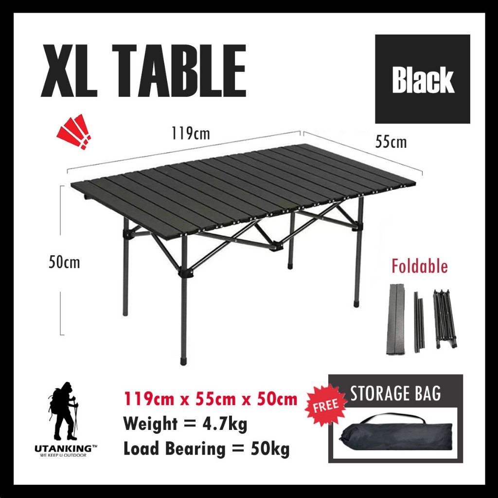 UtanKing™ Foldable Camping Table Egg Roll Meja Makan Outdoor Picnic BBQ ...