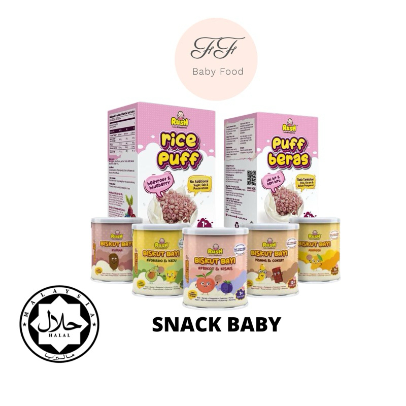 Baby Snacks Biskut Rice Puff Freeze Dried Fruit 9 10 11 12 months bulan ...