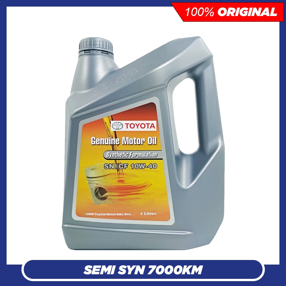 TOYOTA 10W40 SN/CF Semi Synthetic Engine Oil (4L) 10W-40 | Shopee Malaysia