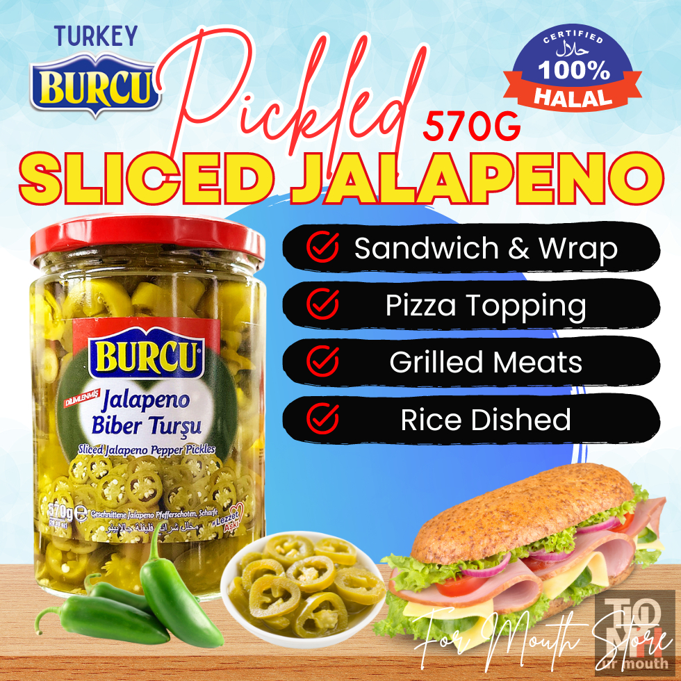 570gm Burcu Pickles Jalapeno Pickle / Pickled Jelapeno/ Lada Hijau ...
