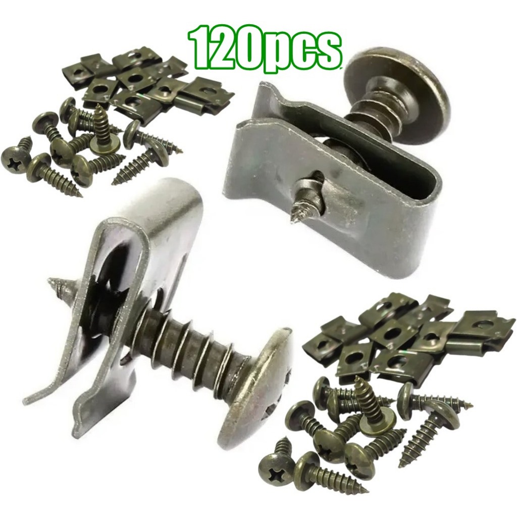 120pcs M5 Clip Nut Screw 5mm U-Clip U Nut Spring Clip M5 Skru ...