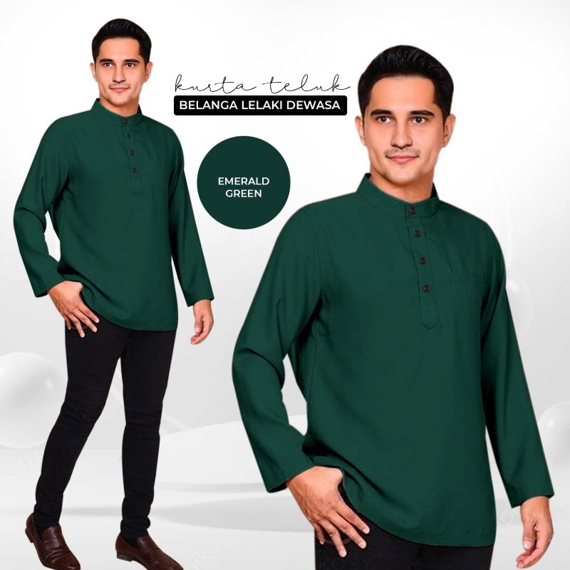 Kurta Raya Lelaki Melayu material Como Crepe ada pocket | Shopee Malaysia