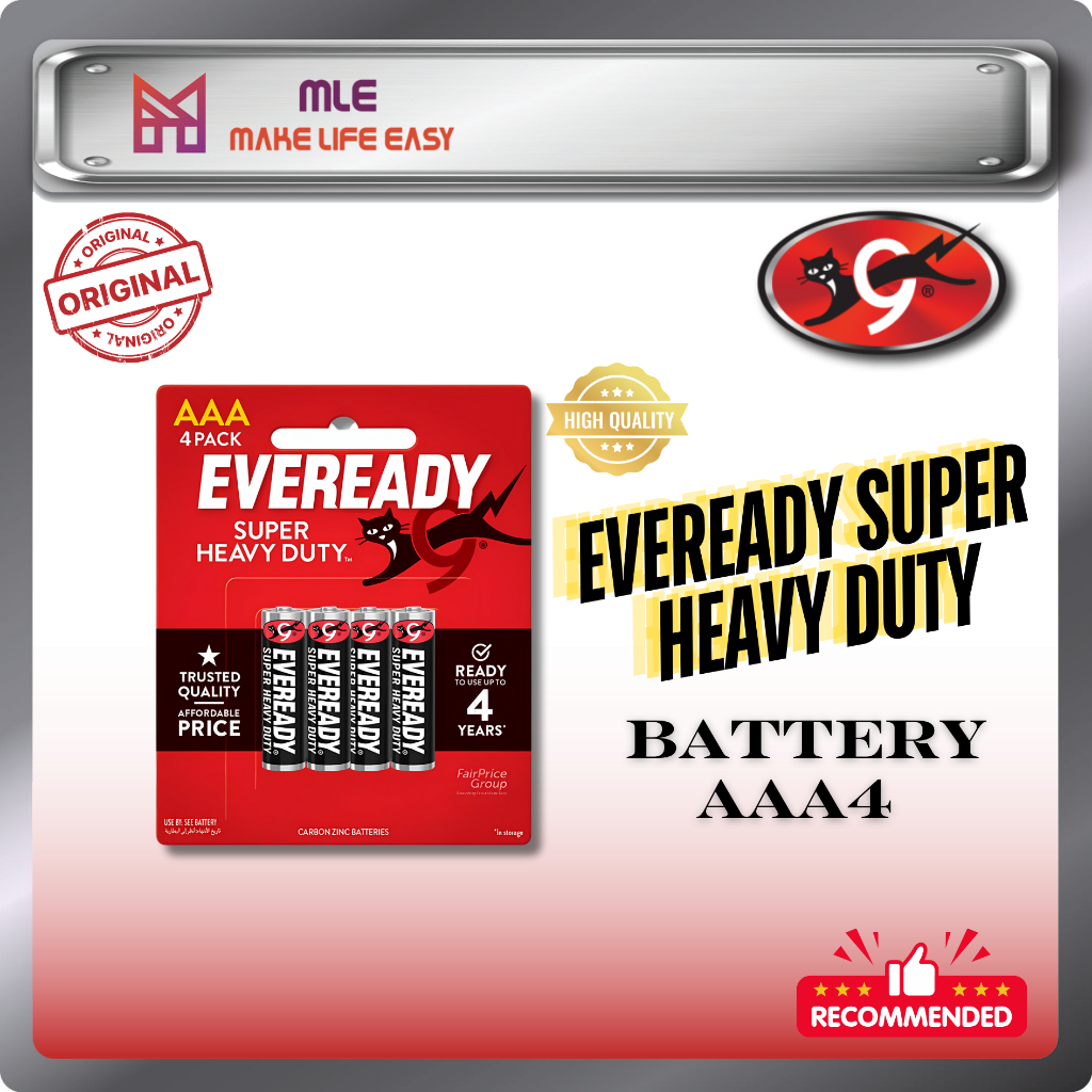 EVEREADY SUPER HEAVY DUTY BATTERY AAA4 battery | Shopee Malaysia