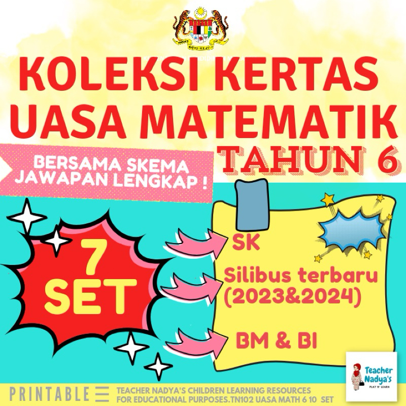 [ SOFTCOPY PDF ] 7 Set Kertas UASA Matematik Tahun 6 | TN102 ...