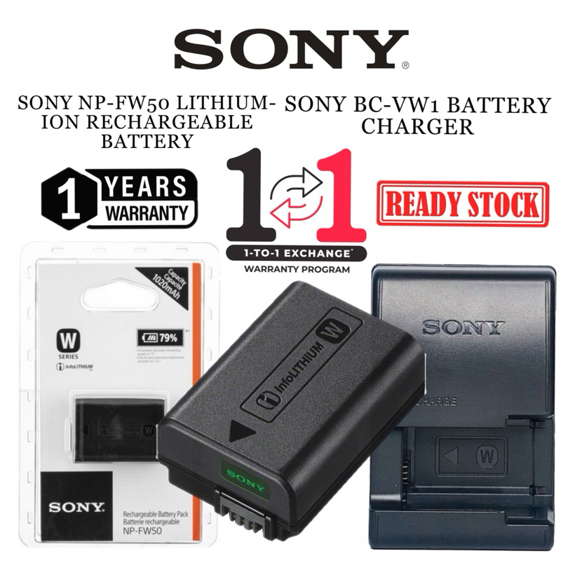 sony original battery/charger FW50 battery/sony bc-vw1 charger (1 years ...