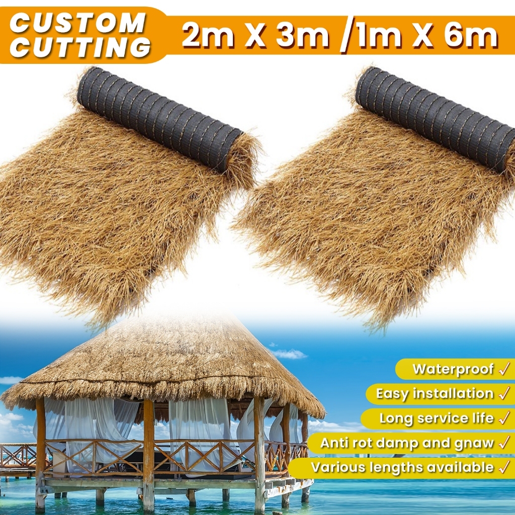 2M×3.5M Synthetic Thatch Grass Roof,Artificial Straw Roll for Bar Hut ...