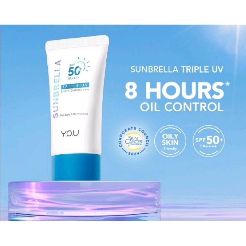 (ORIGINAL) YOU Sunbrella Triple UV Elixir Sunscreen SPF 50+PA++++ UVA UVB Blue Light Protection ...