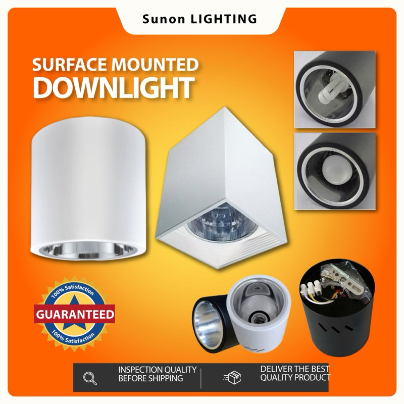 Led Surface Mounted Downlight 4” E27 Round Flush Surface mounted Downlight *FOC LED bulb ...