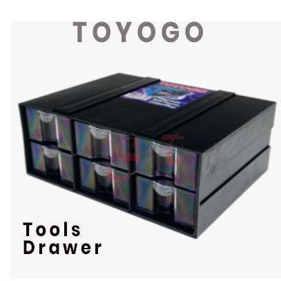 TOYOGO Expandable Drawer Tool Box Mini Parts Container Kotak Alat Boleh ...