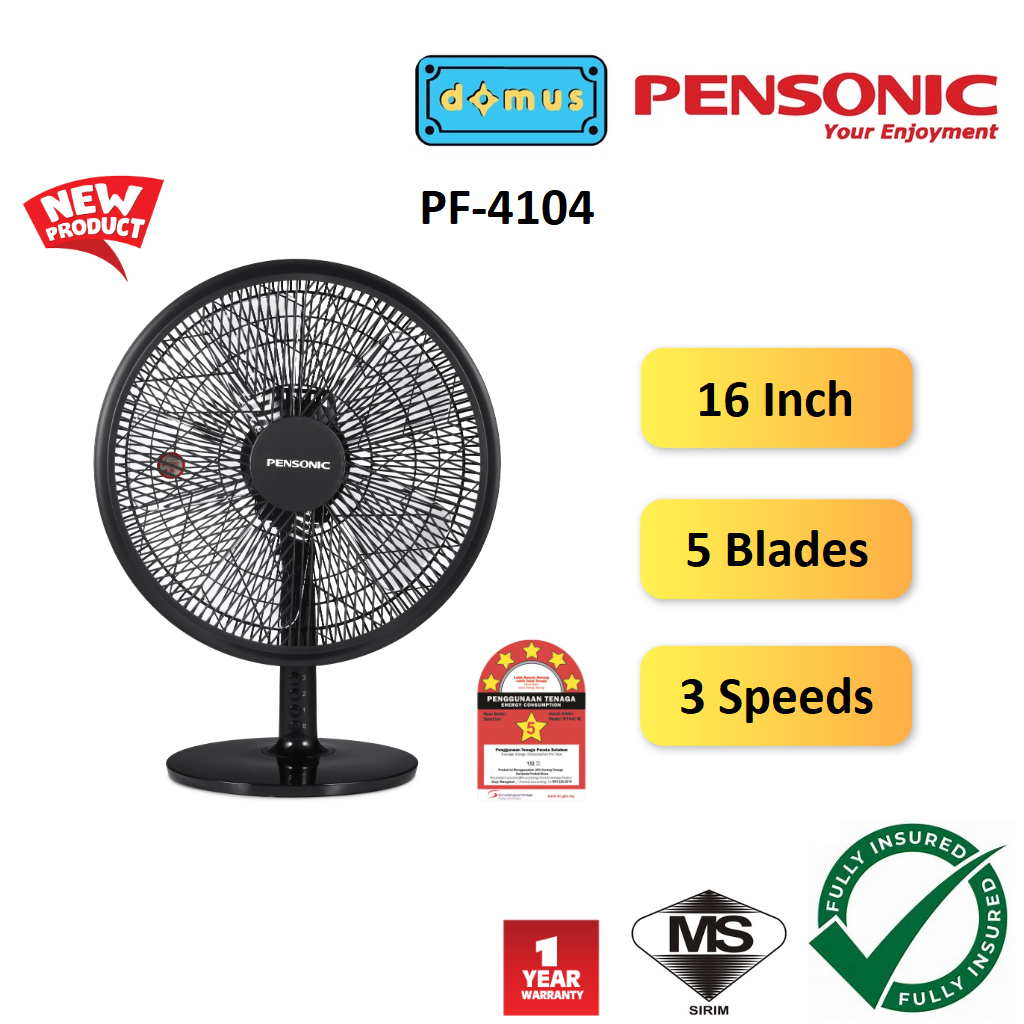 NEW DESIGN Pensonic Table Fan 16 Inch Desk Fan Kipas Meja 16" PF-4104 ...