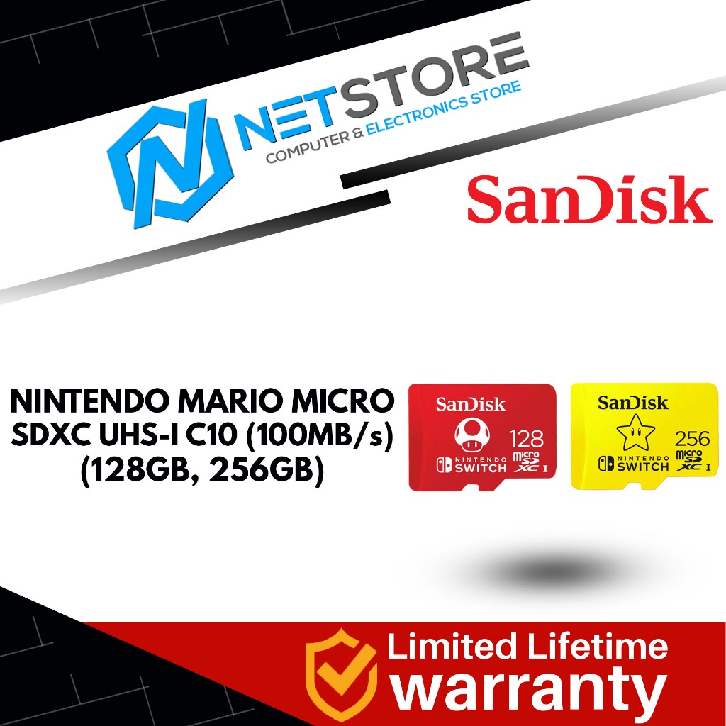 SANDISK NINTENDO MARIO MICRO SDXC UHS-I C10 (100MB/s) (128GB, 256GB ...