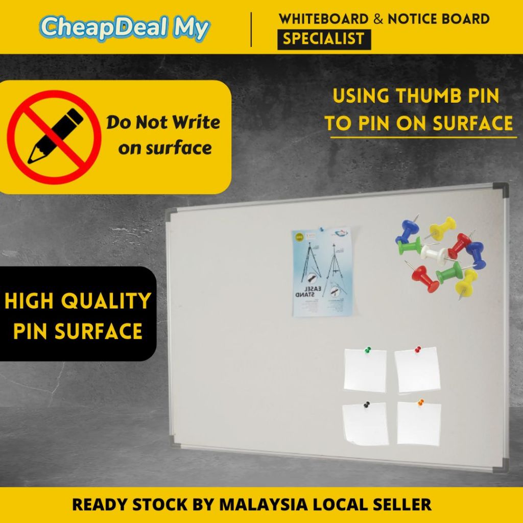 Papan Kenyataan Notis Soft putih/ Notice Softboard/pin board 3x4 3x5 ...