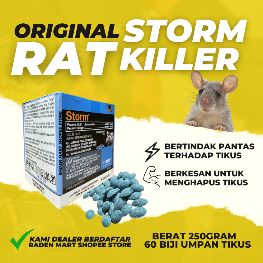 Original Storm Rat Killer Menghapus Tikus Umpan Tikus 60pcs | Shopee ...
