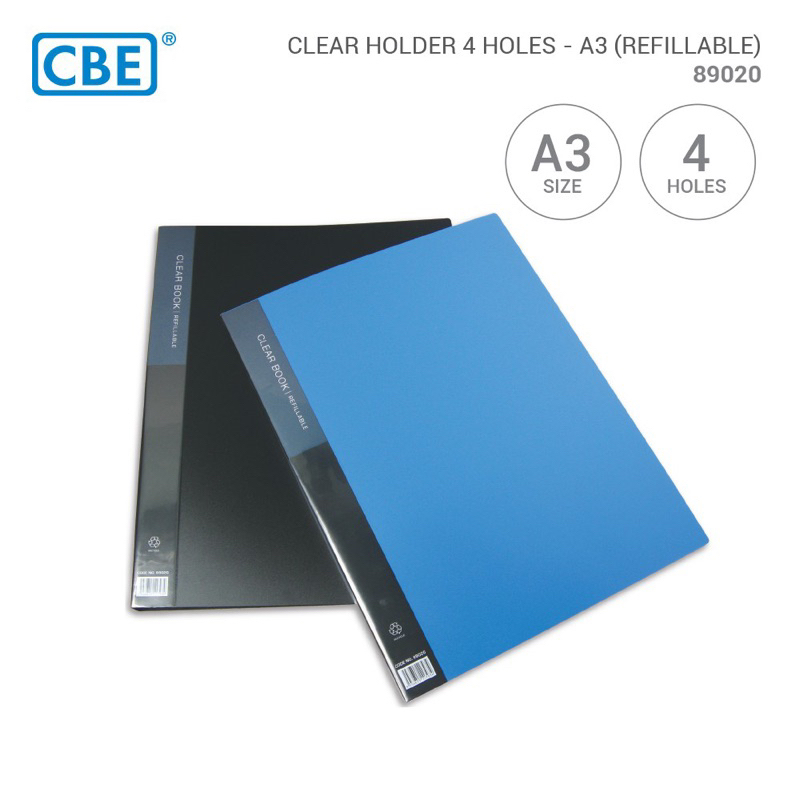 CBE A3 Clear Book Refillable / Clear Holder File ( Inside Come With 20 ...