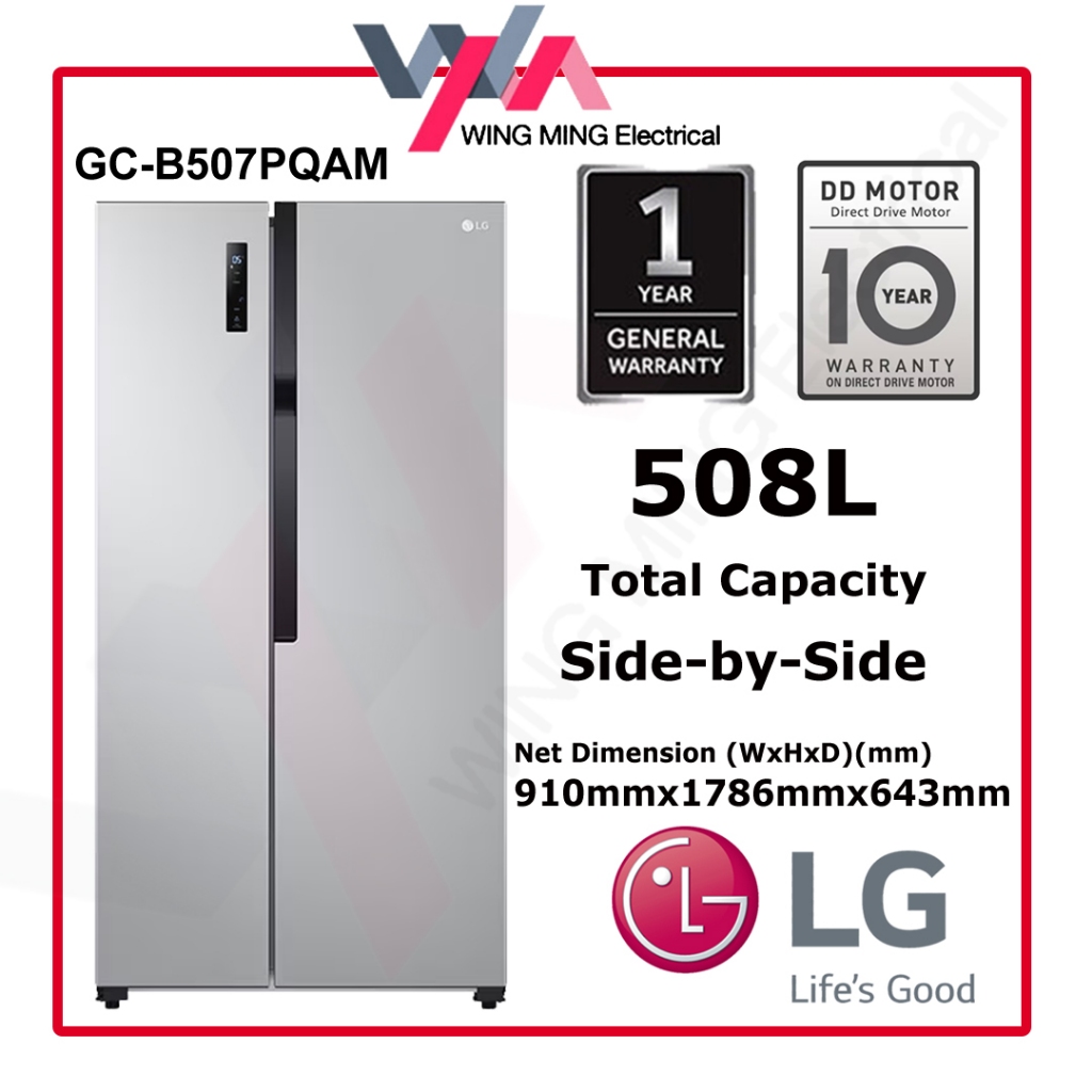 LG 508L Refrigerator Side-by-Side GC-B507PQAM No Frost /Peti Sejuk/Fridge/冰箱 | Shopee Malaysia