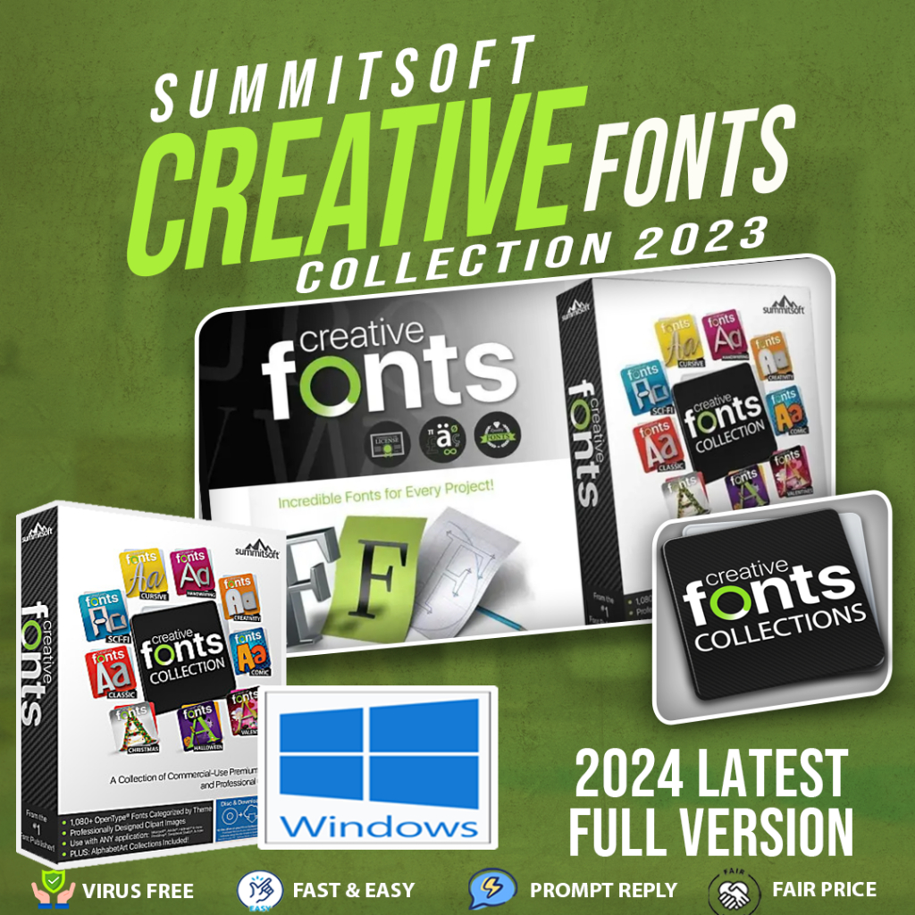 Summitsoft Creative Fonts Collection 2023 Latest Full Version ...
