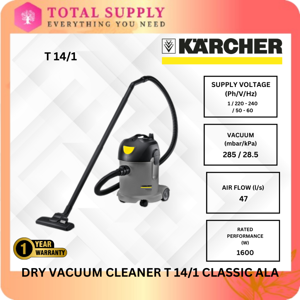 KARCHER DRY VACUUM CLEANER T 14/1 Classic ALA T14/1 | Shopee Malaysia