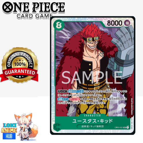 ORIGINAL 4x cards playset Eustass Captain Kid Character OP01-051 SR ...