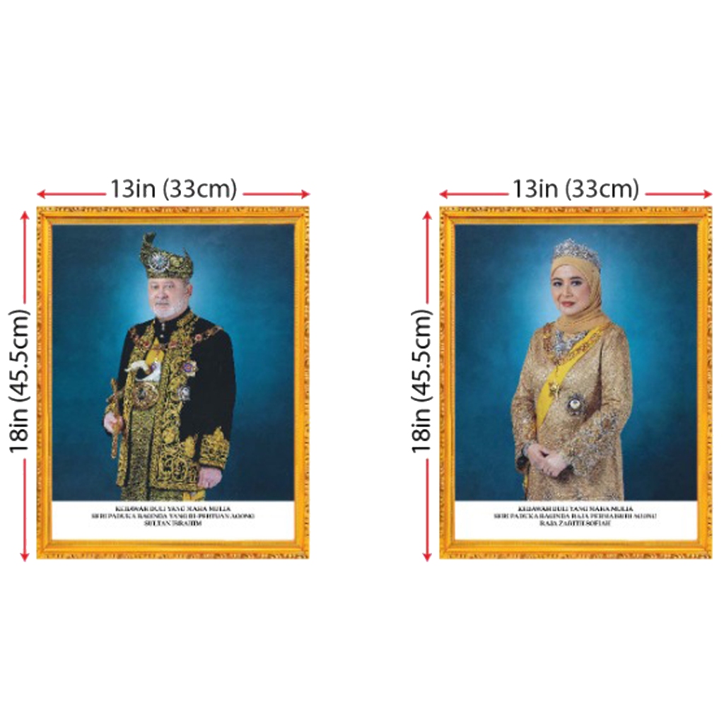 Bingkai Potret Agong Dan Permaisuri Agong 45.5cm x 33cm | Shopee Malaysia